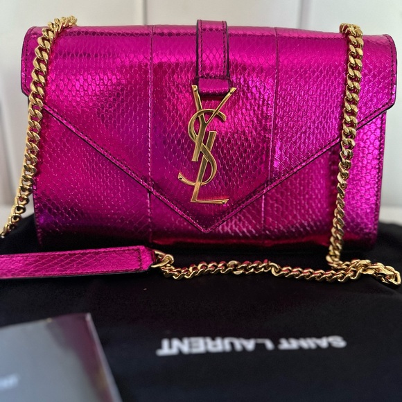 Yves Saint Laurent | Bags | Ysl Saint Laurent Kate Metallic Snakeskin ...